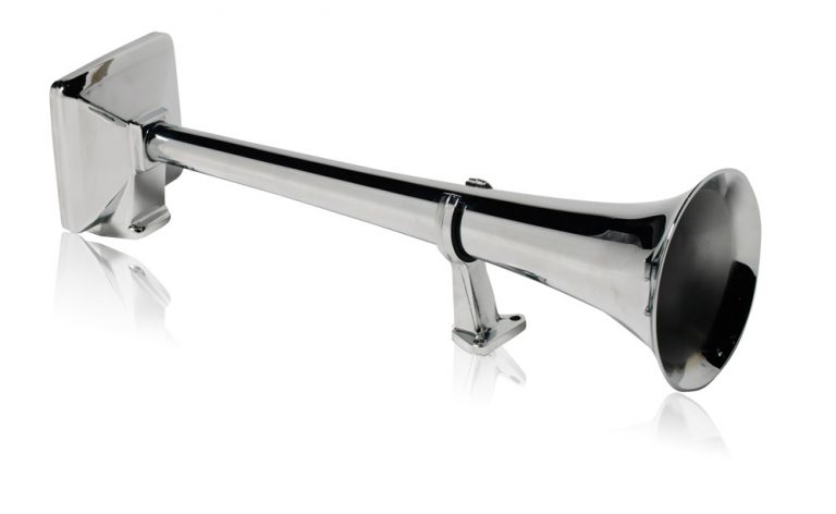 22" Chrome Zinc Round Bell Horn - Hadley