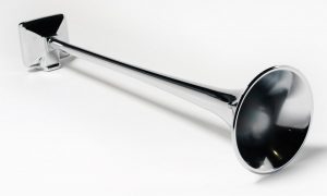 37" Chrome Aluminum Round Bell Horn - Hadley